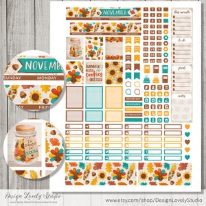Mini Happy Planner November, November Monthly Printable Kit, Mini Happy ...