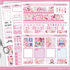 May Planner Stickers, Happy Planner Monthly Stickers, Spring Planner ...