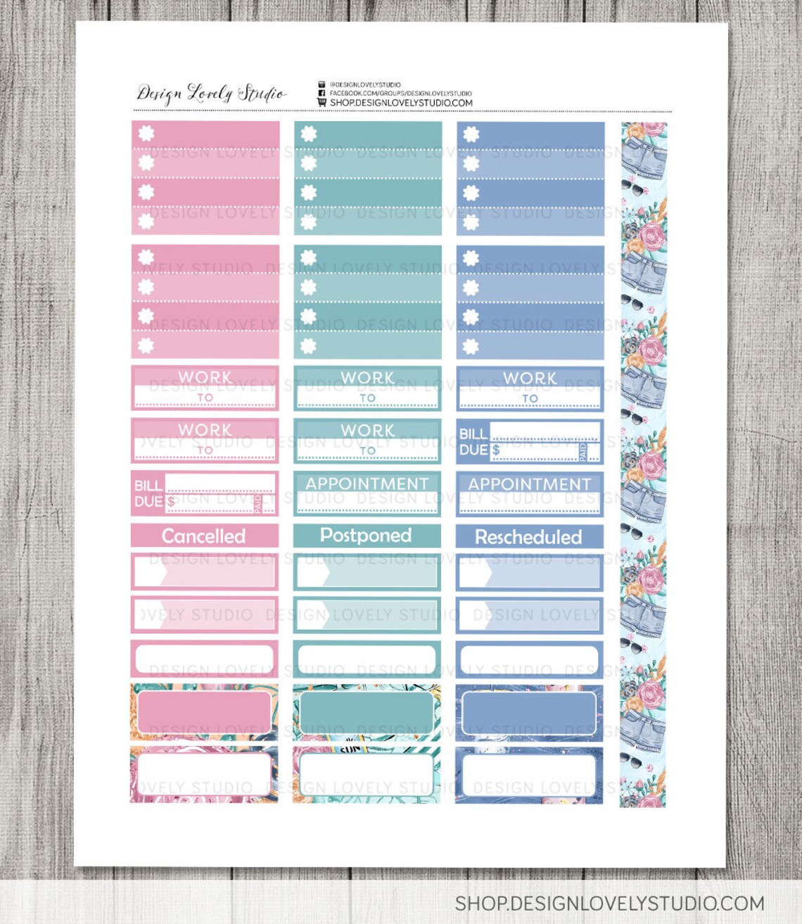 Beach Day Planner Stickers Big Happy Planner Printable - Etsy
