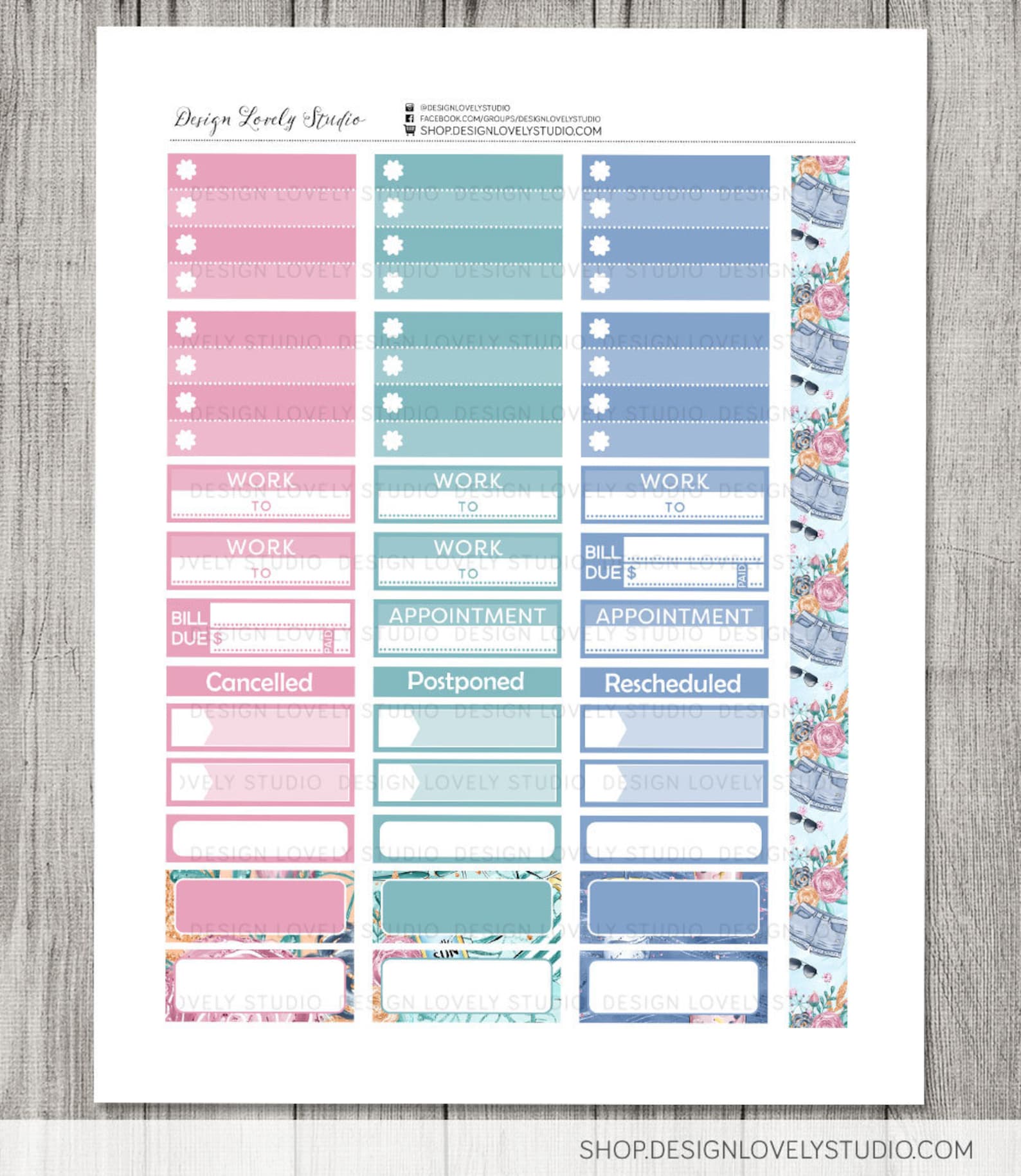 Beach Day Planner Stickers Big Happy Planner Printable - Etsy
