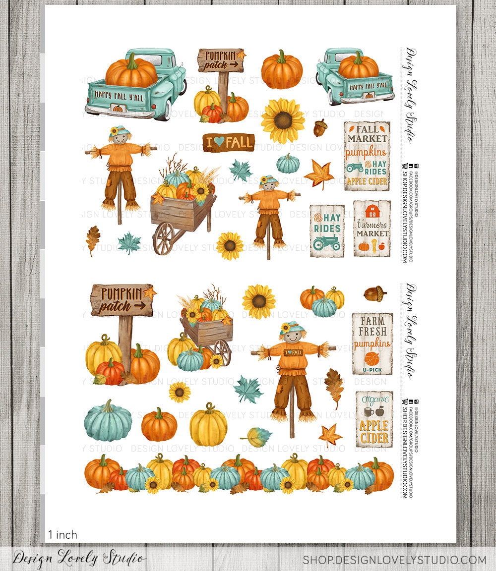 PRINTABLE Stickers Fall Planner Stickers Halloween Planner | Etsy