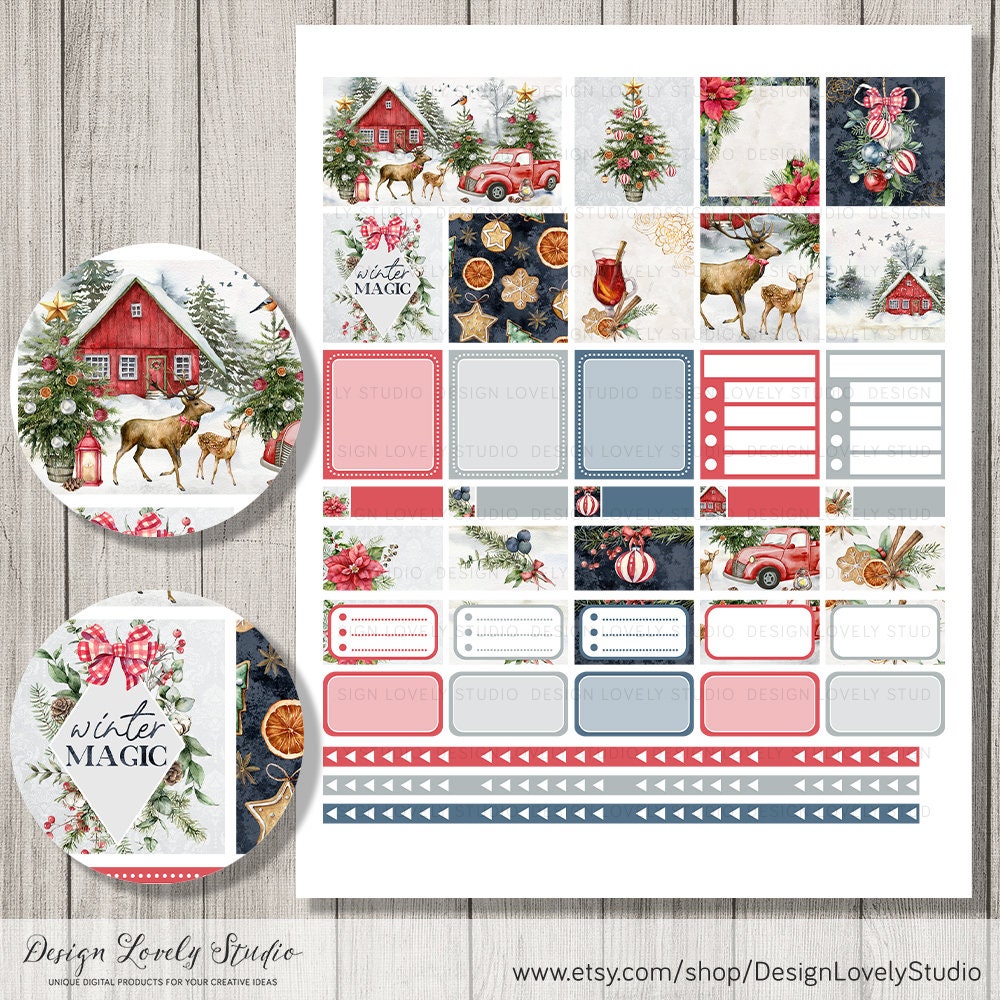 CHRISTMAS Planner Printable Stickers Holiday Planner | Etsy