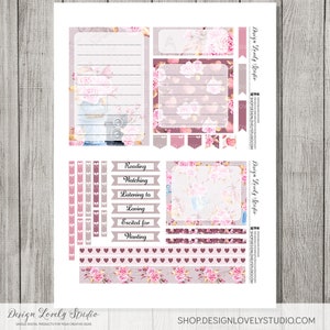 February Notes Page Stickers, Printable Planner Stickers, Valentine's ...
