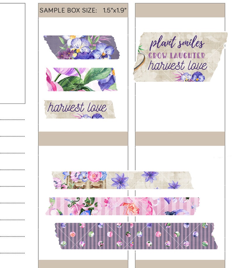 Digital Washi Tape Printable Washi Strips Goodnotes Stickes | Etsy