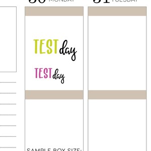 TEST DAY Printable Planner Stickers, Test Day Script Planner Stickers ...