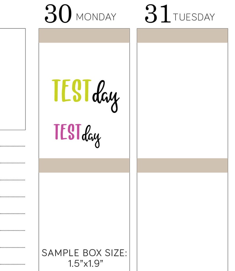 TEST DAY Printable Planner Stickers Test Day Script Planner | Etsy