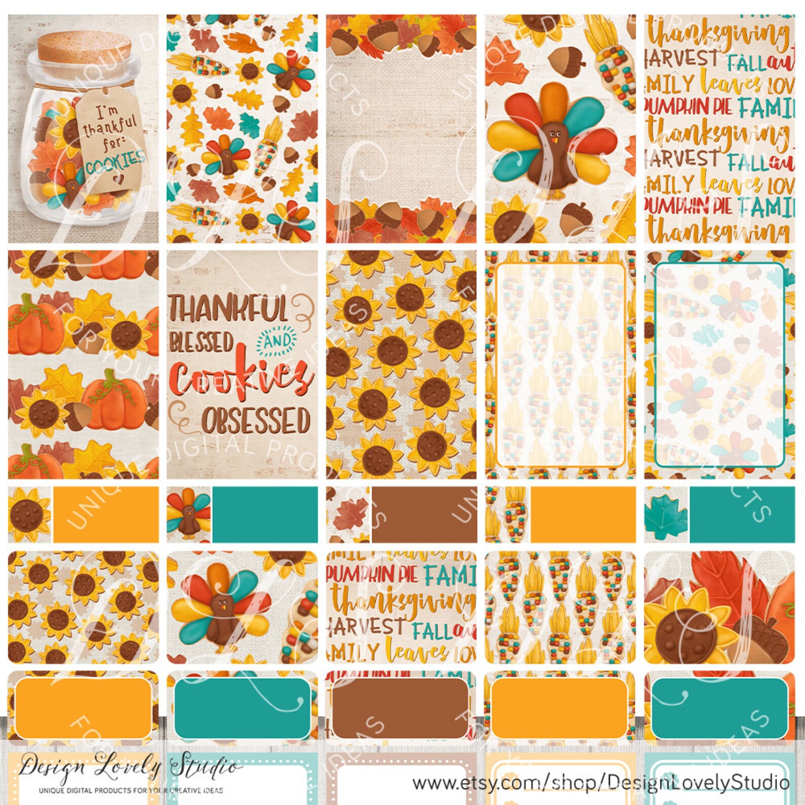 Thanksgiving Happy Planner Stickers Kit Thanksgiving | Etsy