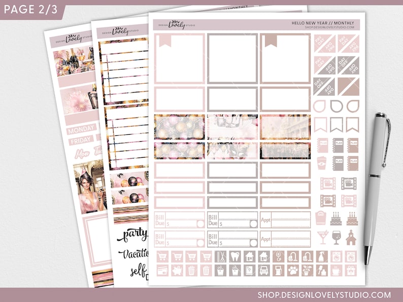 January Monthly Sticker Kit, January Planner Stickers, January Monthly ...