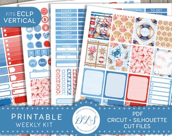 Printable Weekly Stickers Kit for Erin Condren Tropical | Etsy