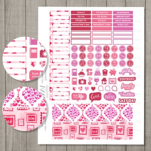 February Monthly Kit, February Planner Stickers, Printable Planner ...