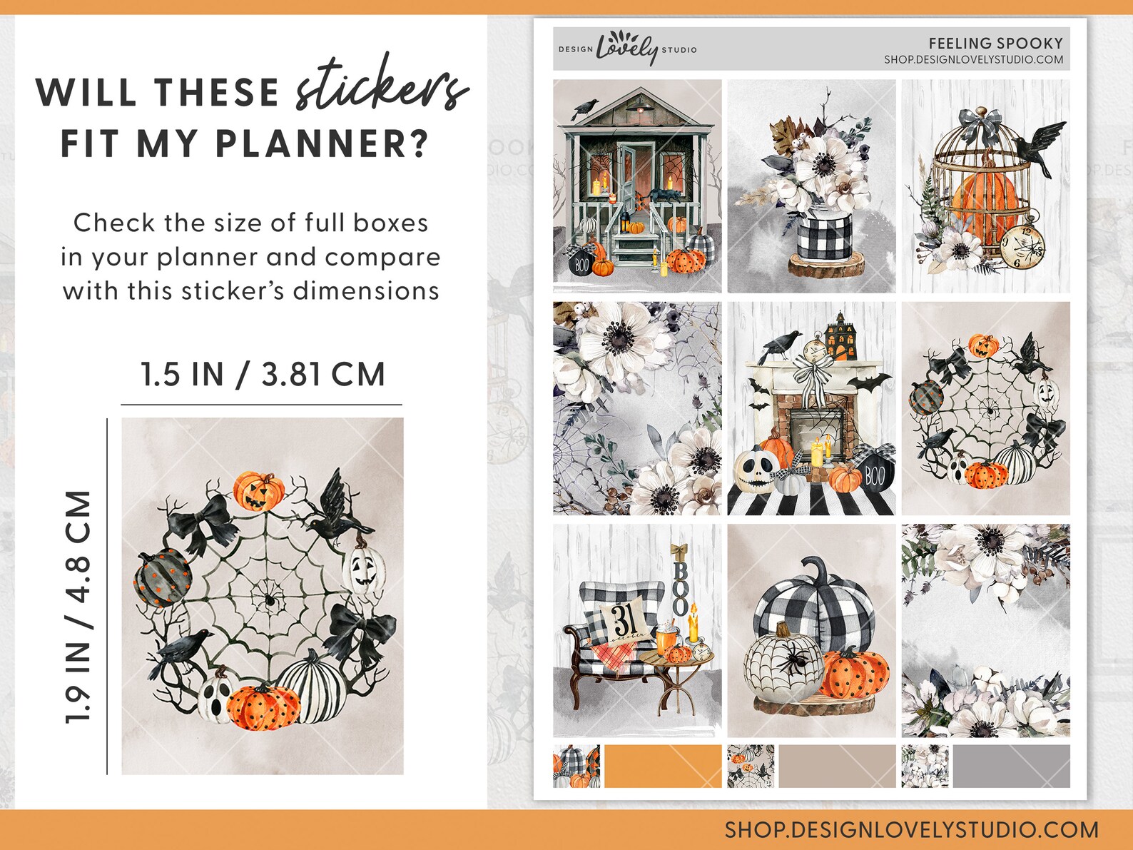 Halloween Planner Stickers Printable Planner Stickers - Etsy