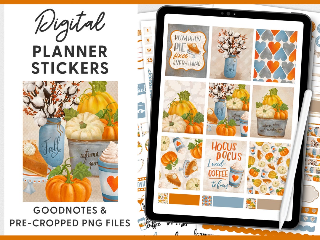 Fall Digital Stickers, Autumn Digital Stickers, Goodnotes Stickers ...