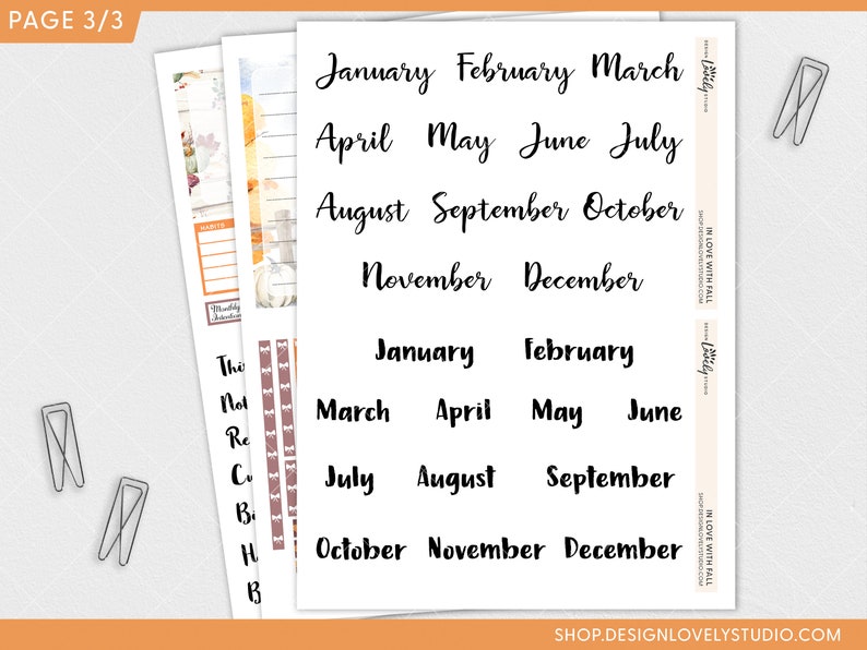 Notes Page Sticker Kit Printable Planner Stickers Monthly - Etsy