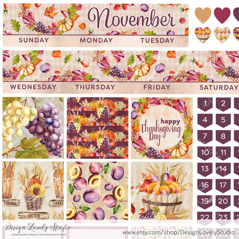 November Big Happy Planner Kit November Printable Monthly | Etsy