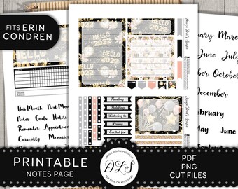 Printable JANUARY Notes Page Stickers January Planner Kit | Etsy