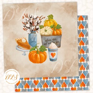 Pumpkin Digital Paper, Halloween Digital Paper, Halloween Scrapbook ...