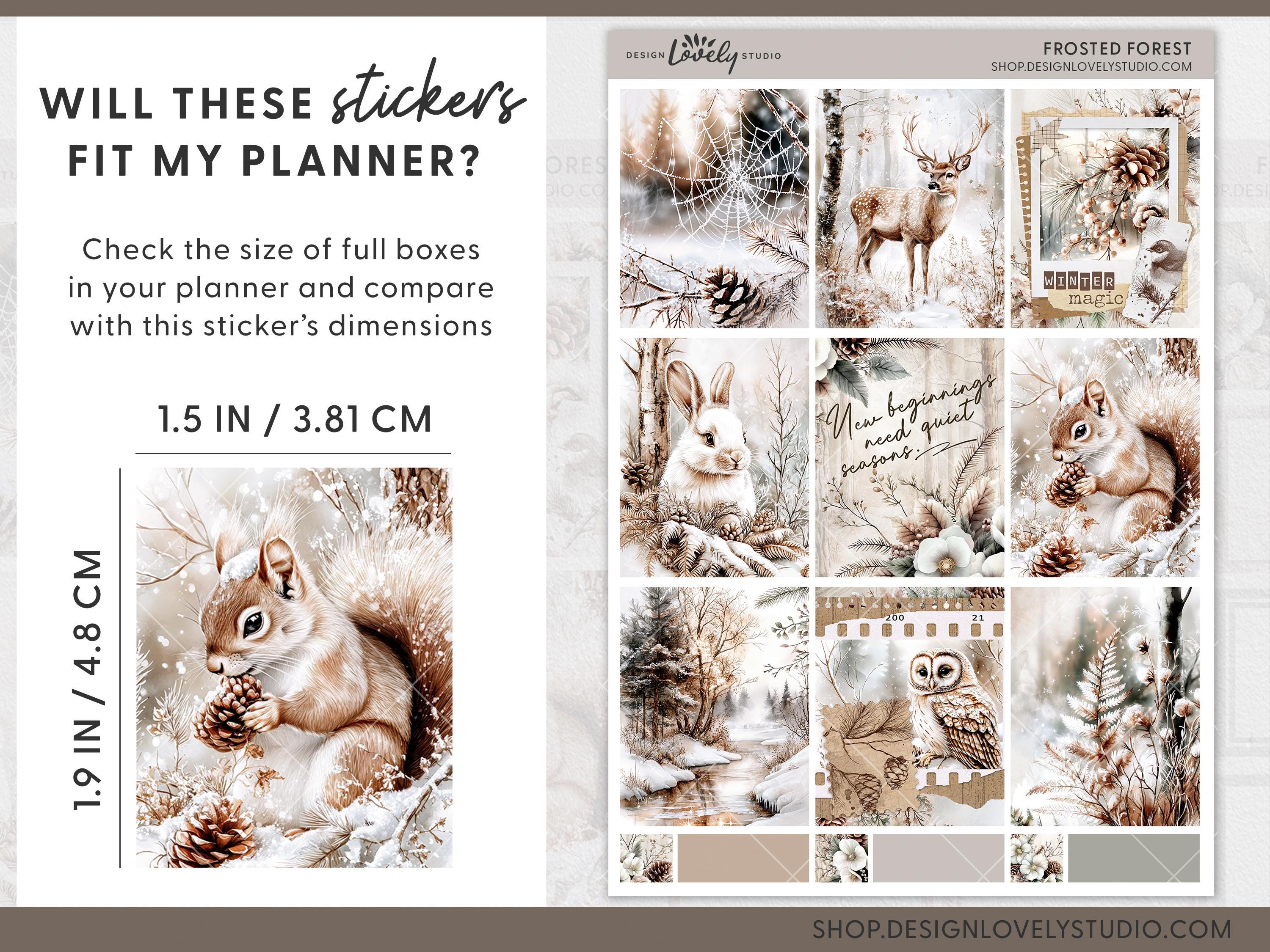 Winter Woodland Printable Planner Stickers, Erin Condren Weekly Planner ...