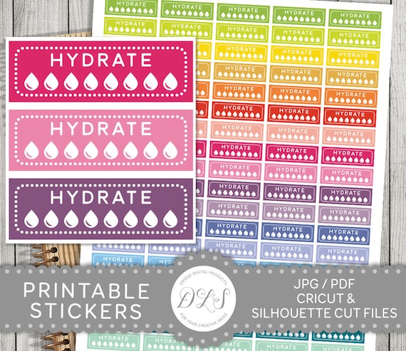 Hydrate Stickers Hydrate Printable Stickers Water Planner | Etsy