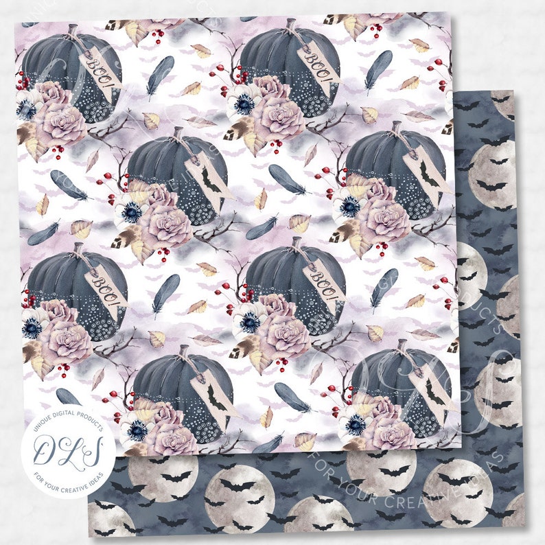 Halloween Digital Paper, Halloween Digital Backdrop, Pumpkin Digital ...