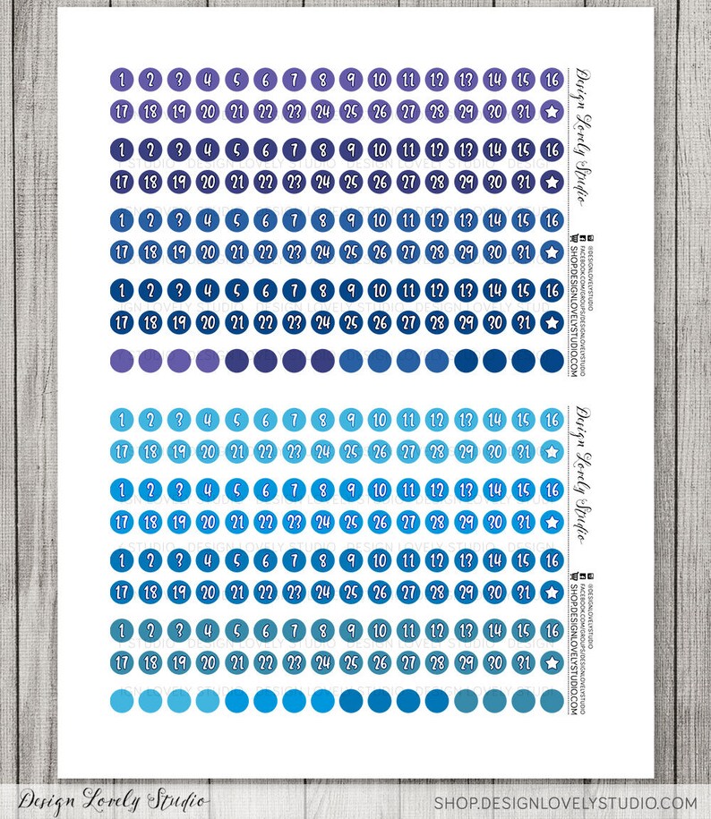 Printable DATE DOT Planner Stickers Printable Date Cover | Etsy