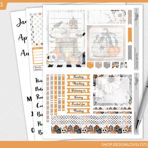 October Notes Page Kit, Printable Planner Stickers, Monthly Sticker Kit ...