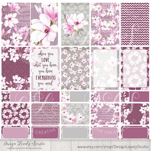 Happy Planner PRINTABLE Weekly Kit, Purple Floral Planner Stickers ...