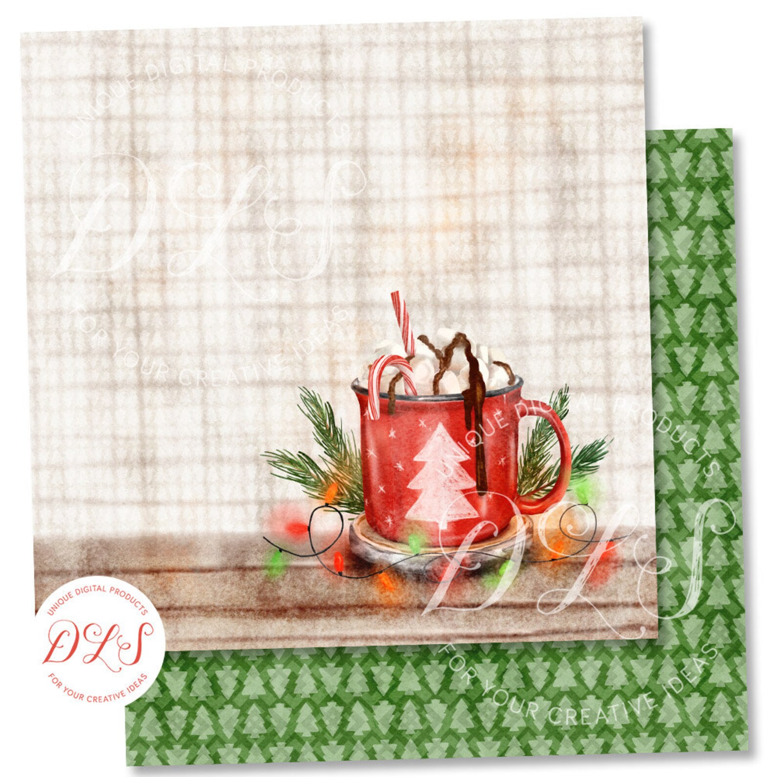 CHRISTMAS Digital Paper Pack Christmas Scrapbook Paper - Etsy