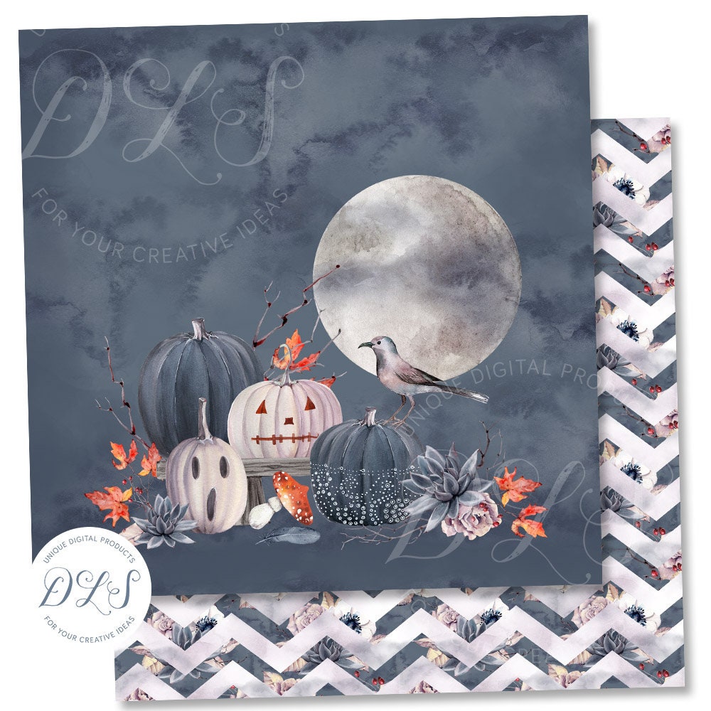 Halloween Digital Paper Halloween Digital Backdrop Pumpkin | Etsy