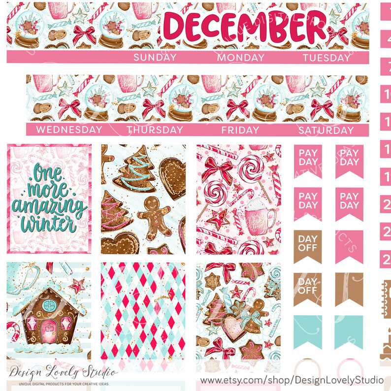 Printable DECEMBER Monthly Kit Mini Happy Planner December - Etsy