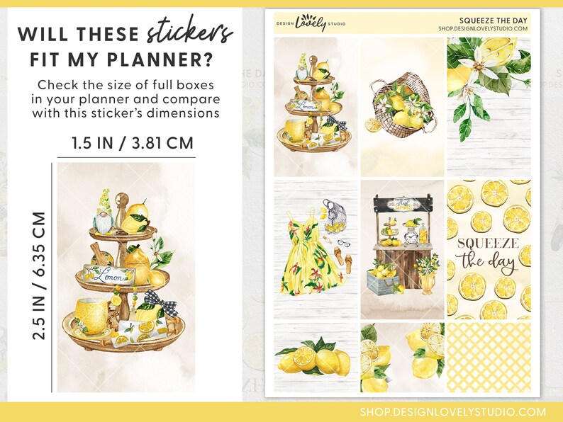 Happy Planner Stickers Lemon Planner Stickers Weekly Sticker - Etsy