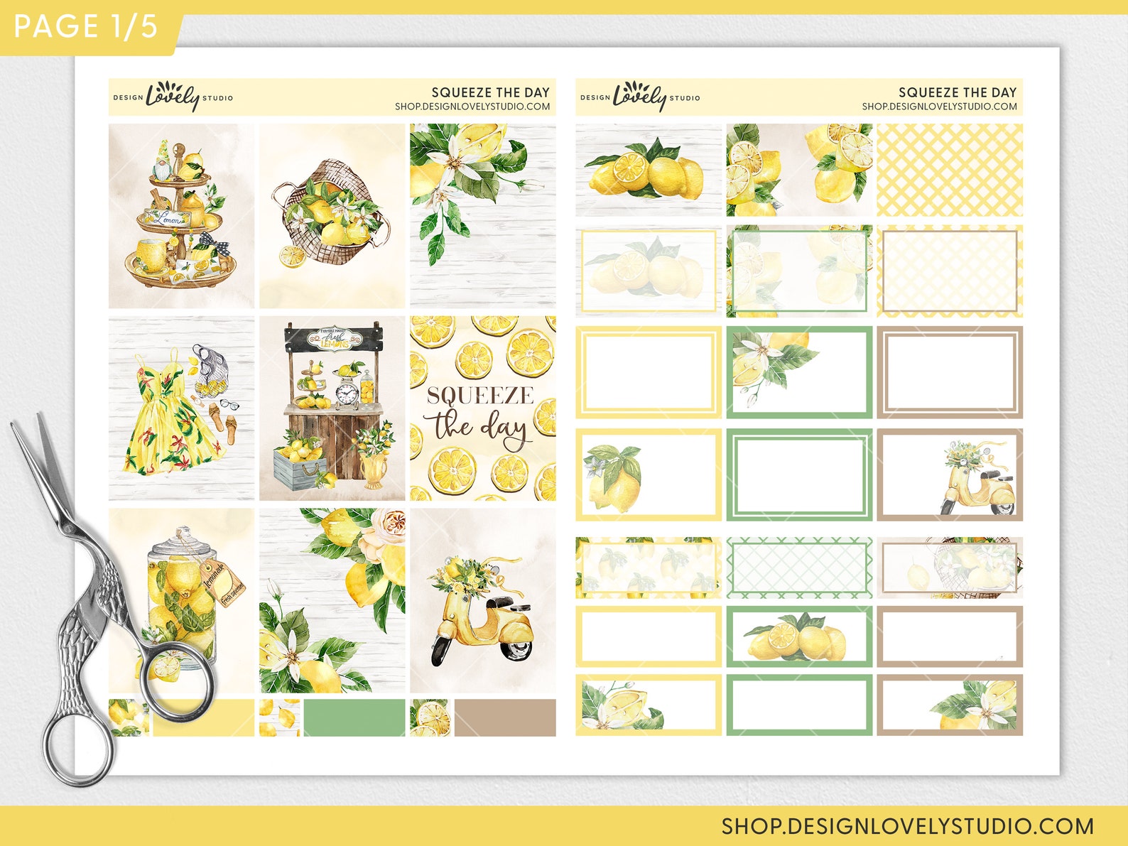Weekly Planner Sticker Kit Lemon Stickers Summer Stickers - Etsy
