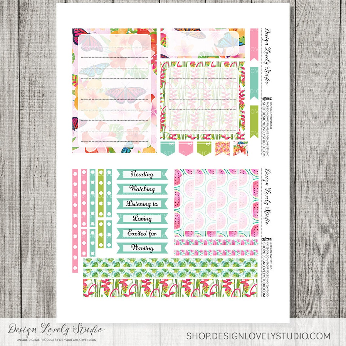 Printable Notes Page Stickers Erin Condren Notes Page Kit | Etsy