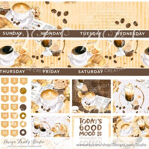 Printable COFFEE TIME Monthly Planner Stickers, Fits Erin Condren Life ...