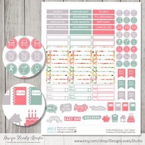 Printable JUNE Planner Stickers, Big Happy Planner Monthly Printable ...