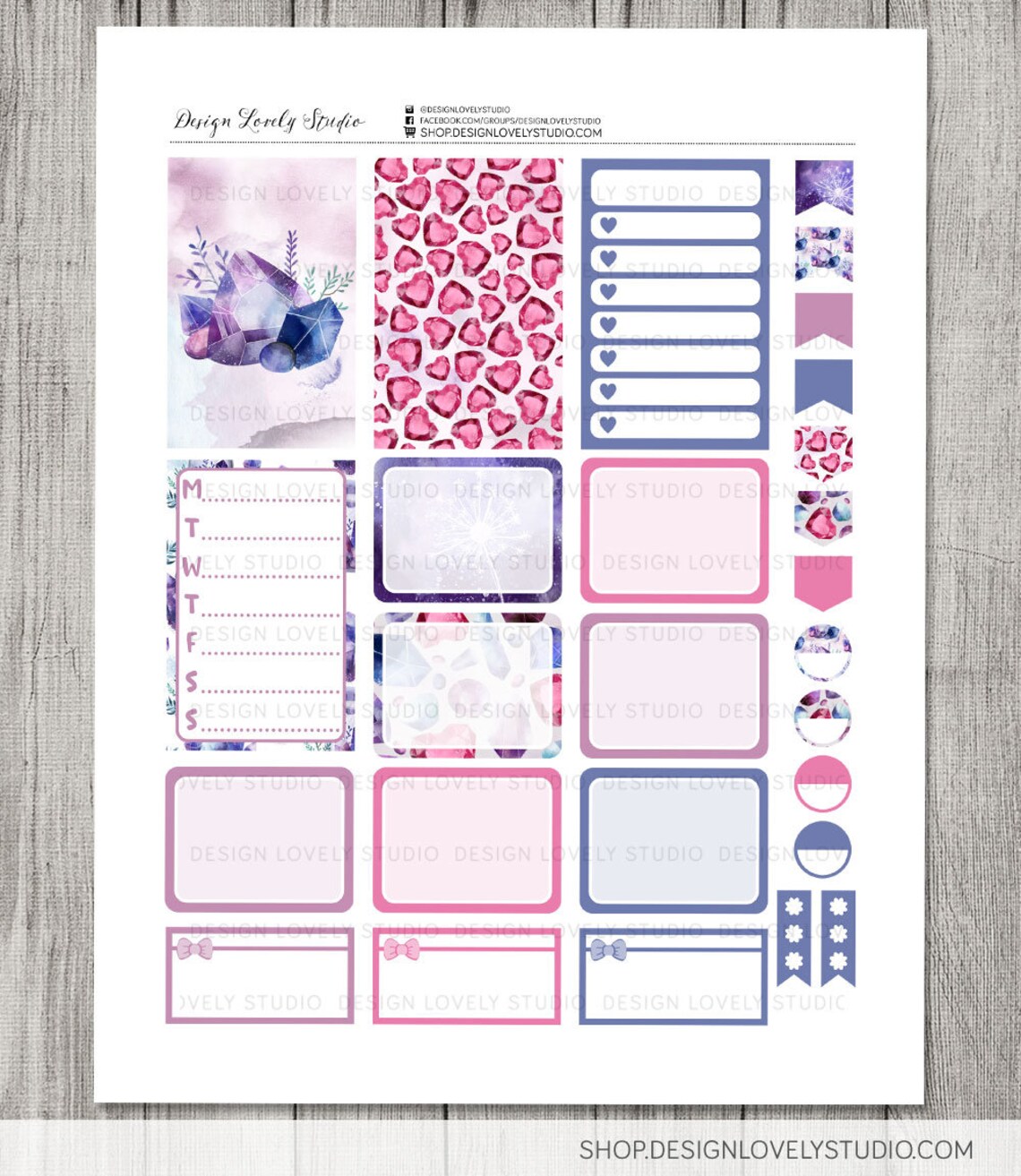 PRINTABLE Big Happy Planner Stickers Kit Gems Planner - Etsy
