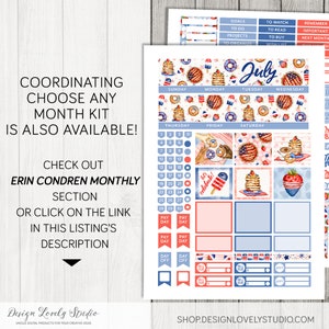 PRINTABLE July Notes Page Stickers Kit, Erin Condren July Notes Page ...