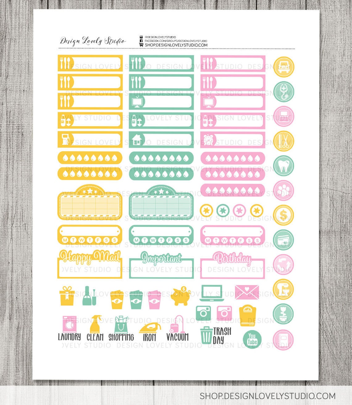 Floral Planner Stickers Kit PRINTABLE Big Happy Planner - Etsy