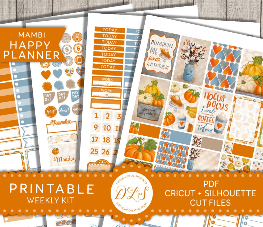 Happy Planner Halloween Stickers, Happy Planner Fall Weekly Kit, Happy ...
