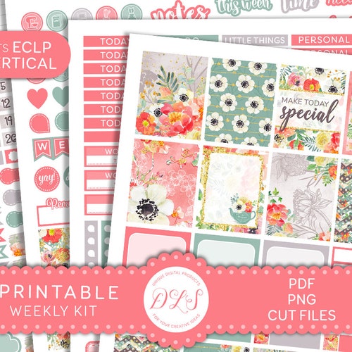Printable Weekly Stickers Kit for Erin Condren Tropical - Etsy