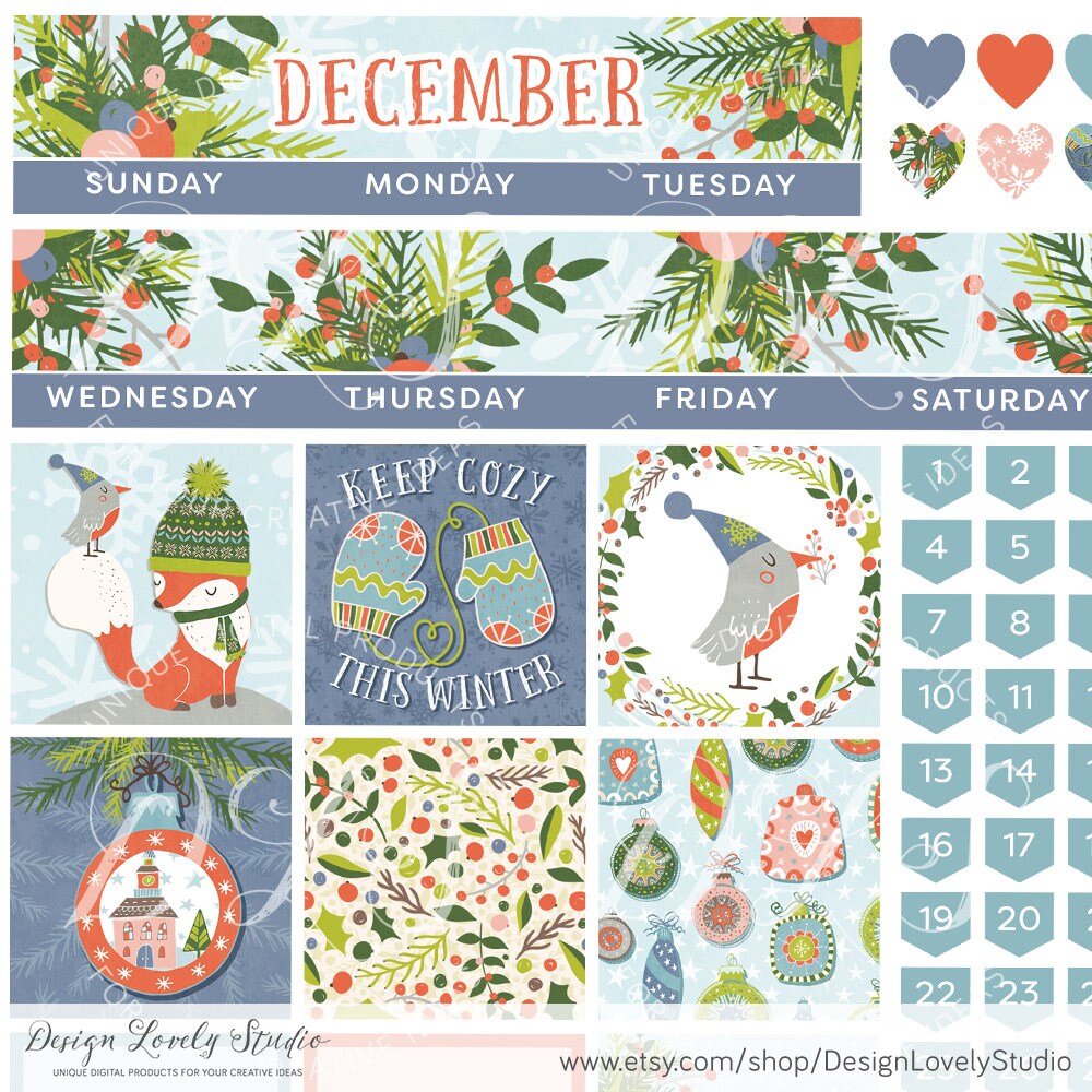 December Big Happy Planner Kit December Printable Monthly - Etsy