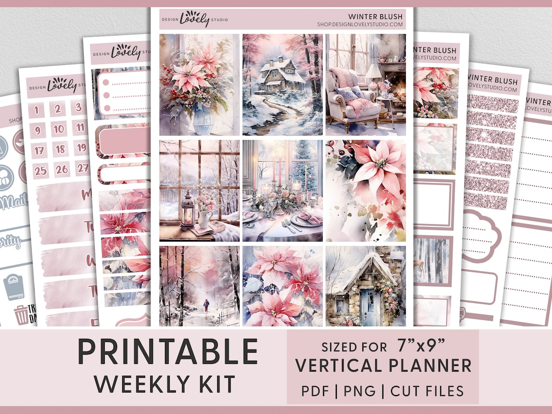 Printable Christmas Planner Stickers, December Weekly Kit, Winter ...