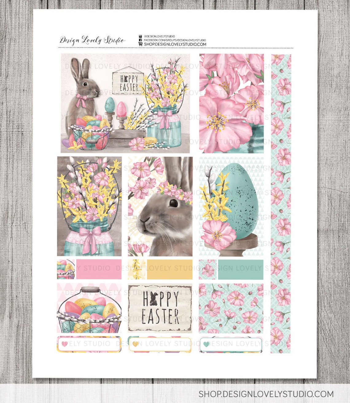 EASTER Planner Stickers Kit Printable Big Happy Planner - Etsy
