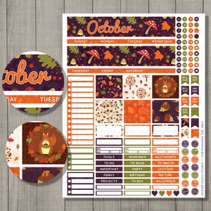 OCTOBER Monthly Kit Stickers for ECLP Fall Planner Autumn Stickers ...