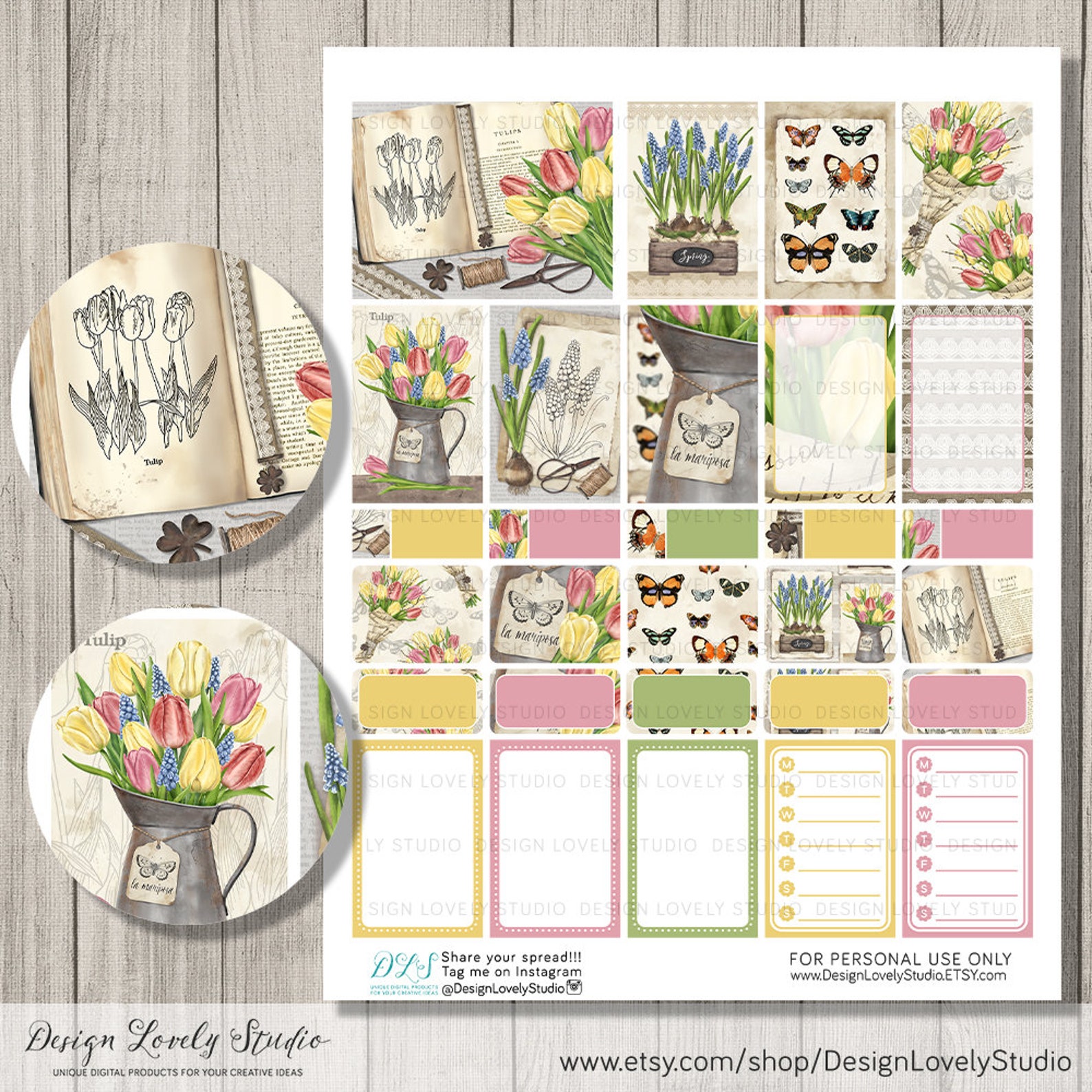 SPRING Planner Stickers Kit Printable Happy Planner Spring - Etsy