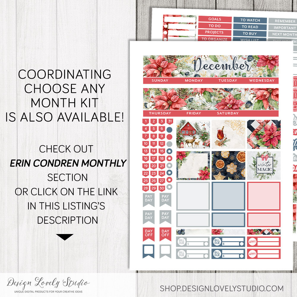 Printable DECEMBER Notes Page Stickers December Planner Kit - Etsy