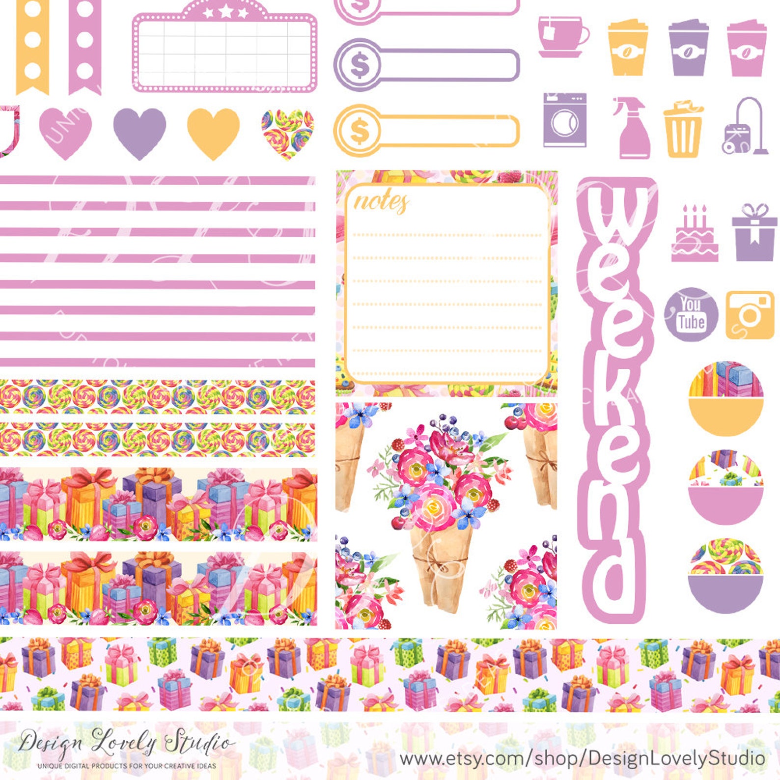 Birthday Planner Stickers Mini Happy Planner Printable | Etsy