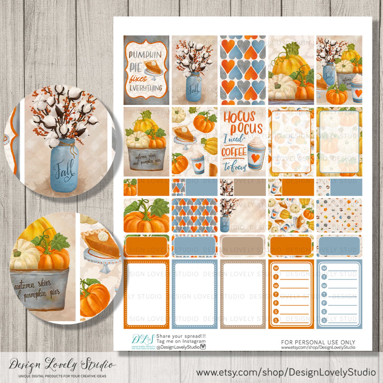 Happy Planner Halloween Stickers, Happy Planner Fall Weekly Kit, Happy ...