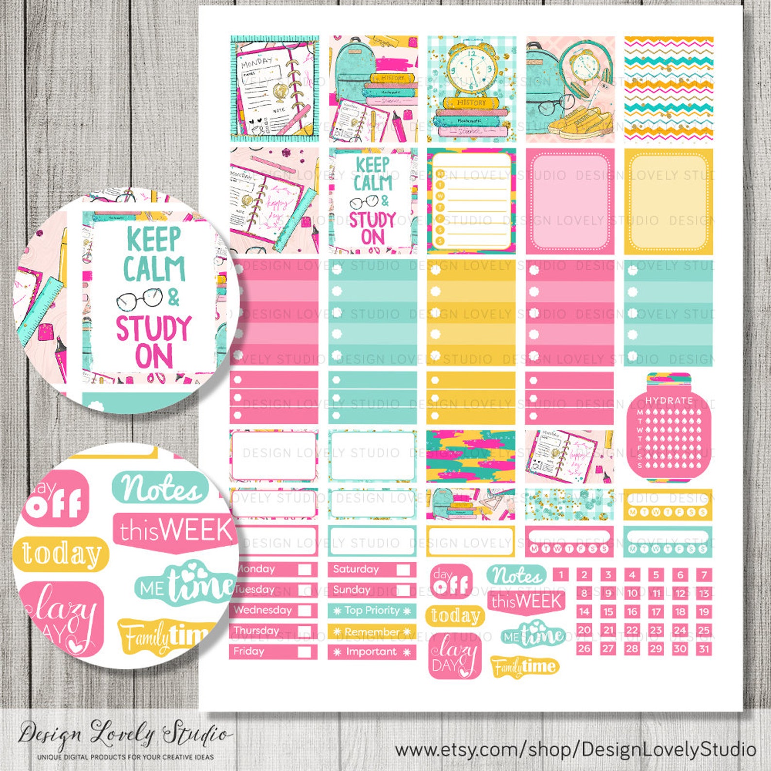 Printable BACK TO SCHOOL Planner Stickers Mini Happy Planner - Etsy