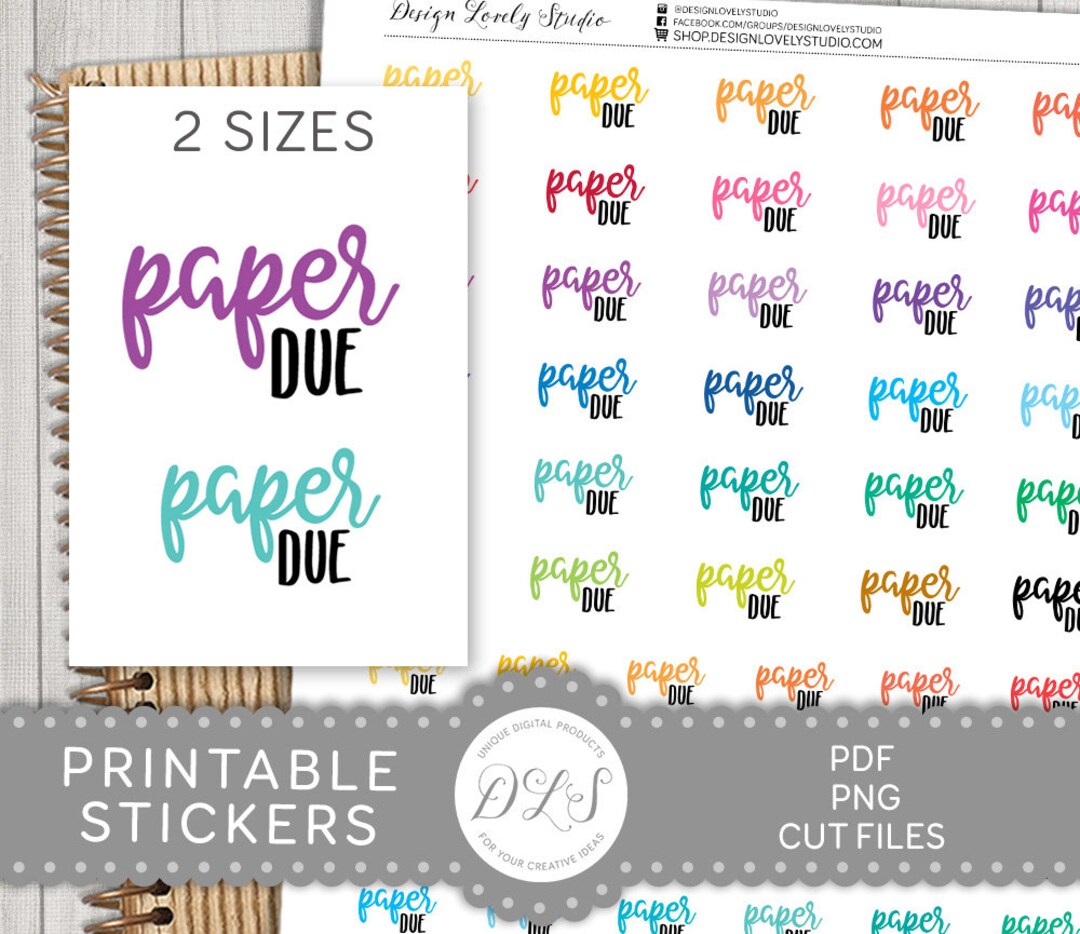PAPER DUE Script Planner Stickers, Study Planner Stickers, Reminder ...