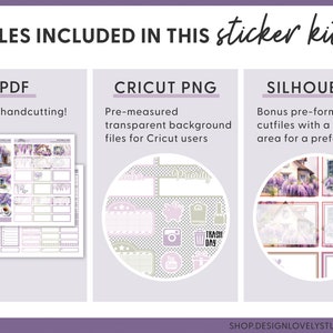 Floral Printable Planner Stickers, Spring Stickers, Garden, Wisteria ...